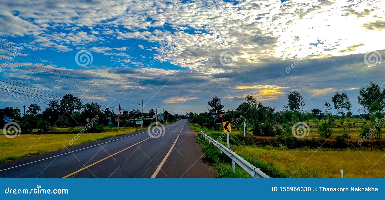 Long Road when Looking Forward Sign Indicating Driver To Know the Path ...