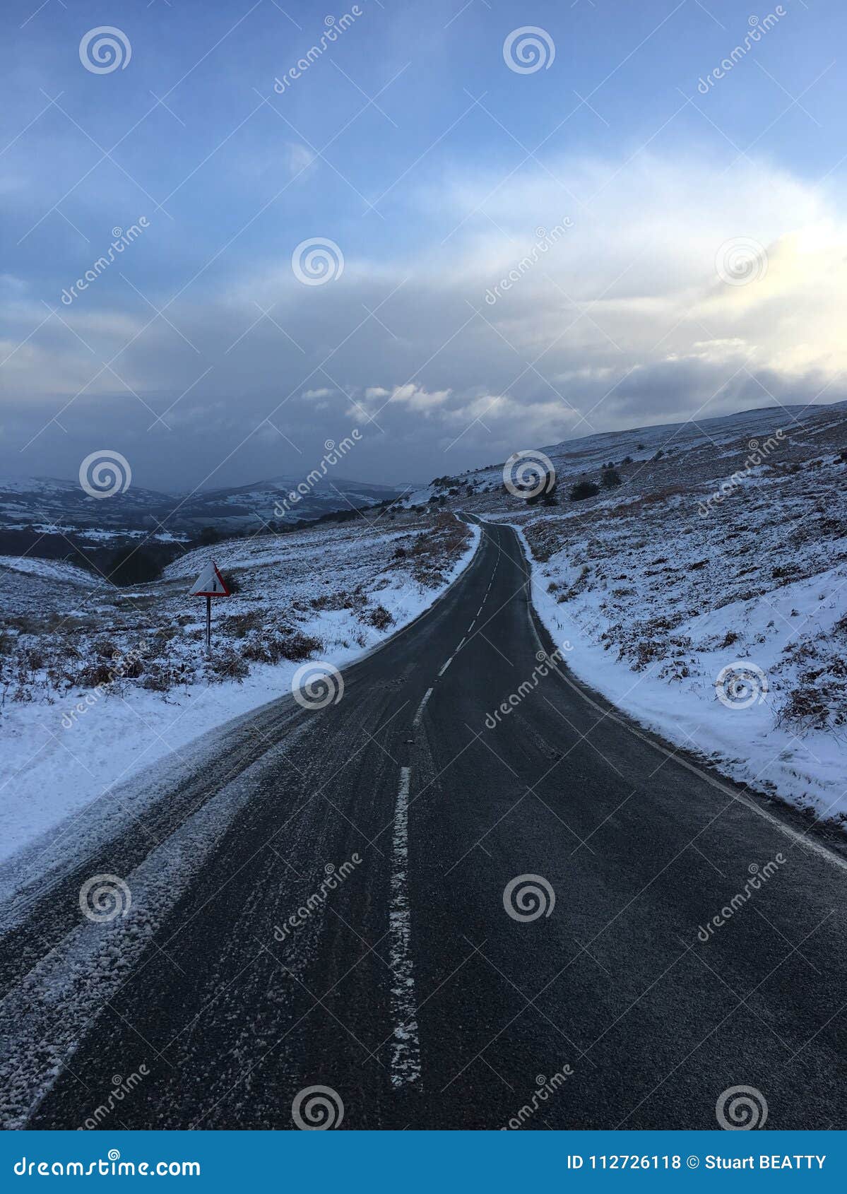 Long road stock photo. Image of snow, winter, road, long - 112726118
