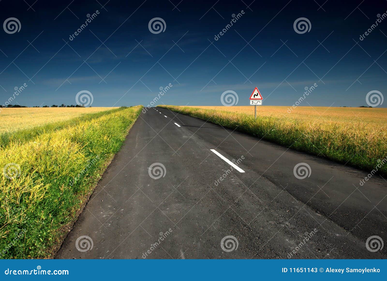 Long Road Stretching Out into the Wheat Fields Stock Image - Image of ...