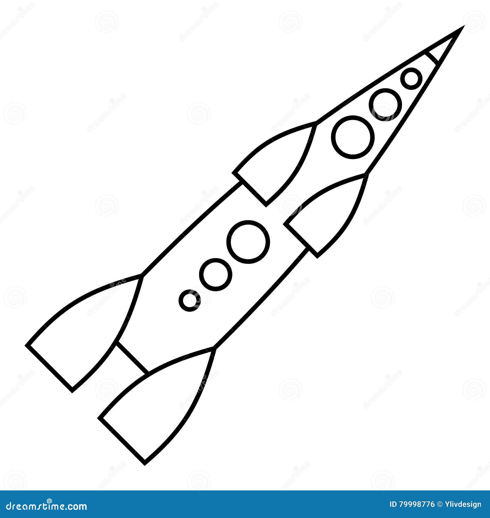 Long Rocket Icon, Outline Style Stock Vector - Illustration of graphic ...