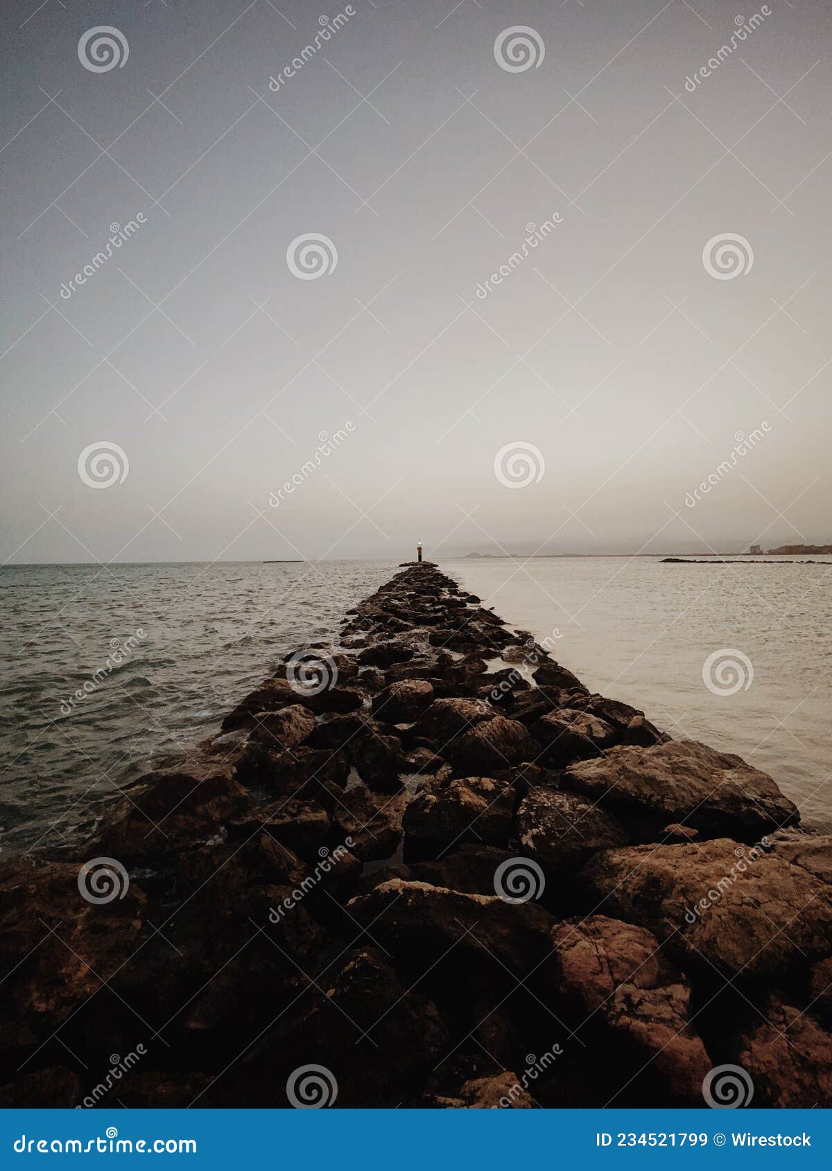 Long Rocky Pathway on the Sea on the Coast Stock Image - Image of coast ...