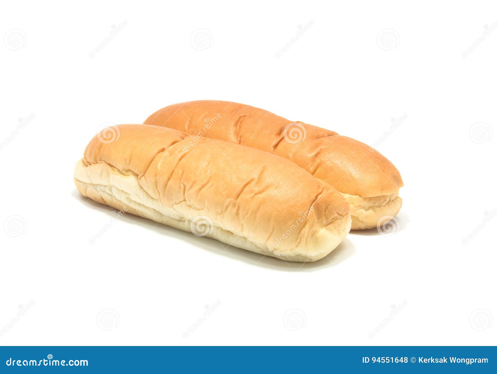 Long Roll Bread on White Background. Stock Photo - Image of healthy ...