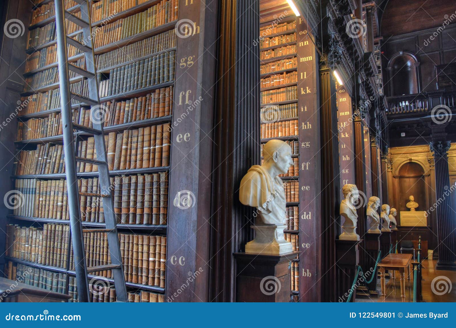 The Long Room in the Old Library at Trinity College Dublin Editorial ...