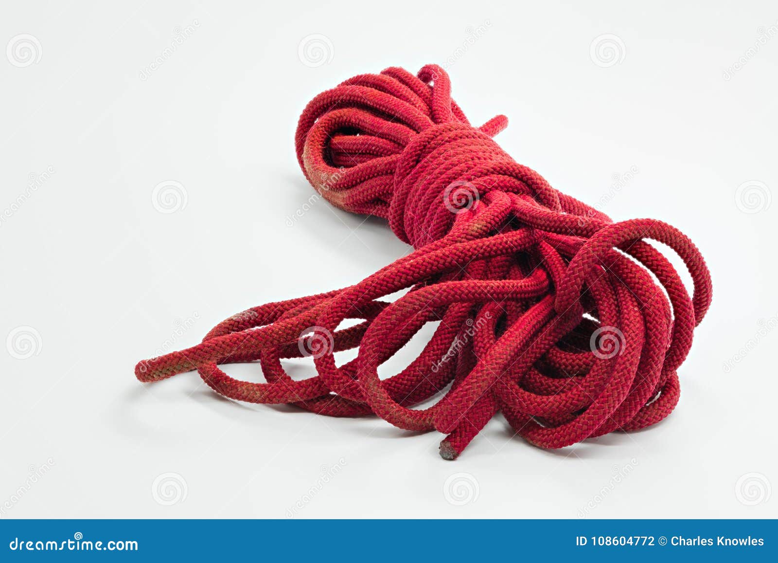 Red Rope that is Efficiently Tied and Wound into a Bundle Stock Photo ...
