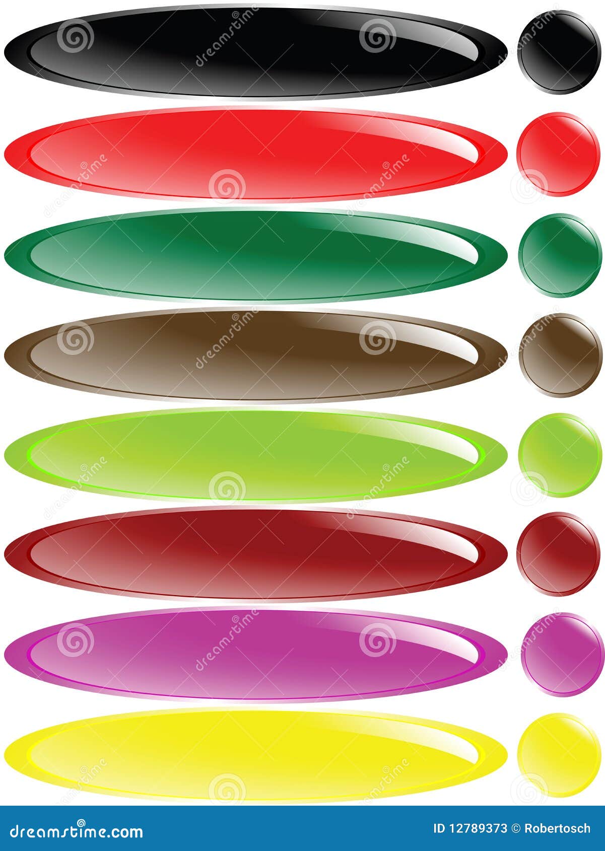 Long and round web buttons stock vector. Illustration of globe - 12789373