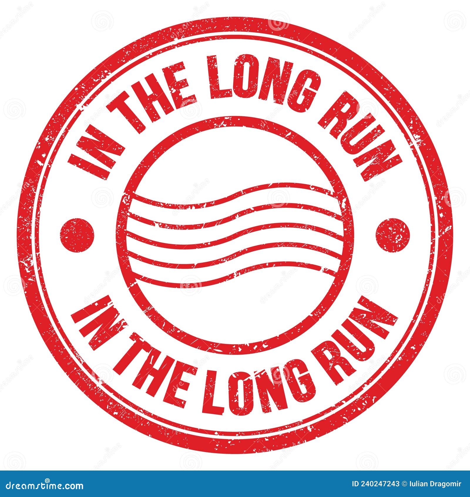 In the LONG RUN Text Written on Red Round Postal Stamp Sign Stock ...