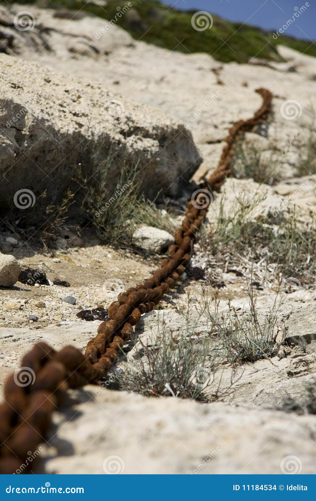 Long Rusted Chain stock photo. Image of depth, link, shallow - 11184534