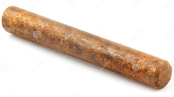 A Long, Rusty Object is on a White Background Stock Image - Image of ...
