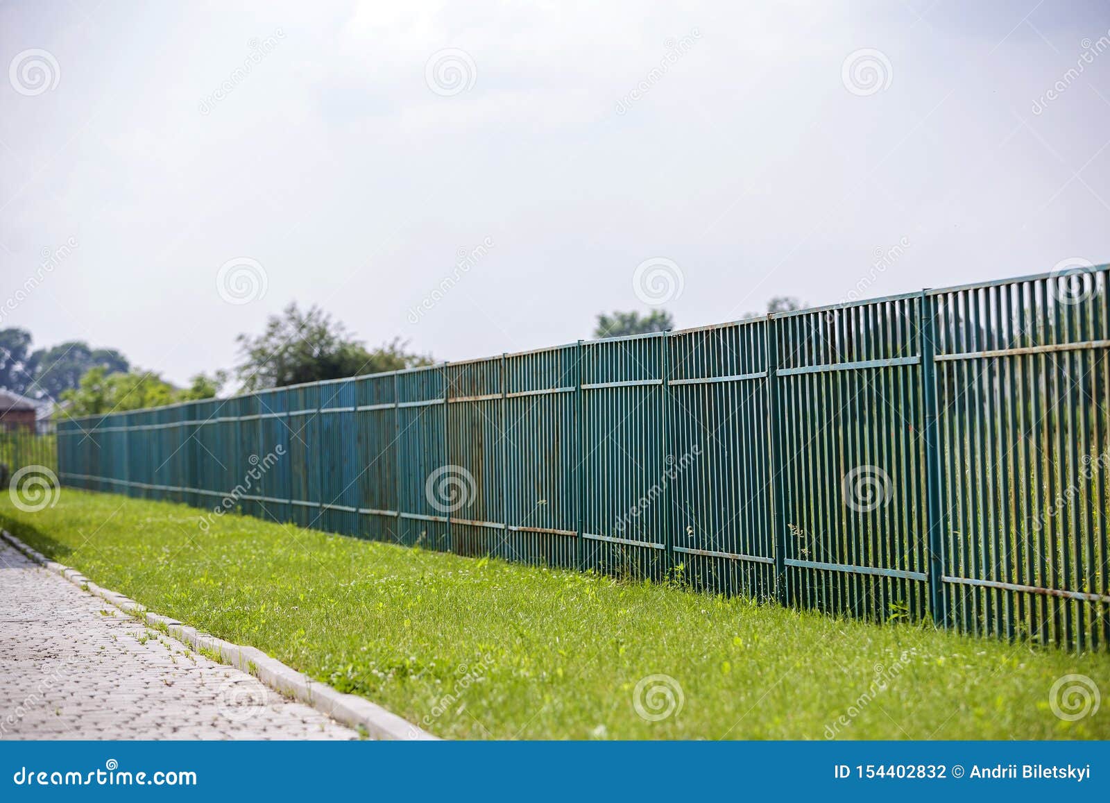 Long Rusty Old Metalic Fence Stock Photo - Image of metalic, landscape ...