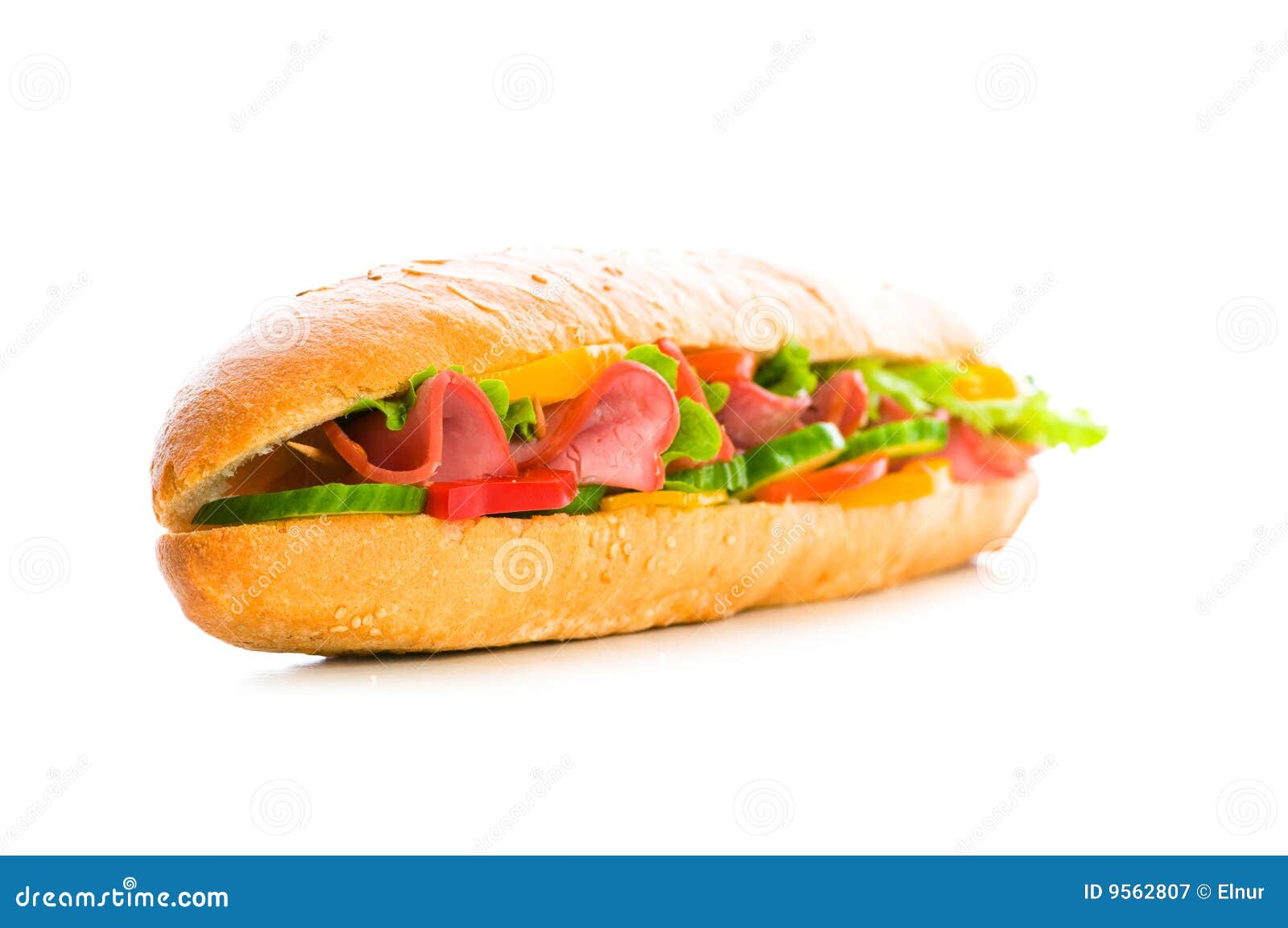 Long sandwich isolated stock image. Image of meat, dieting - 9562807