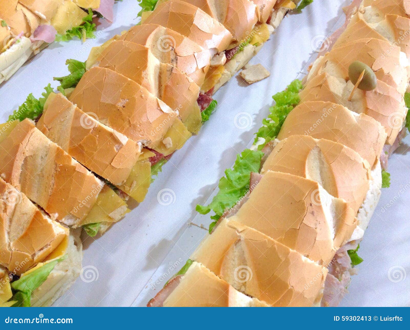 Long sandwiches stock image. Image of turkey, split, lunch - 59302413