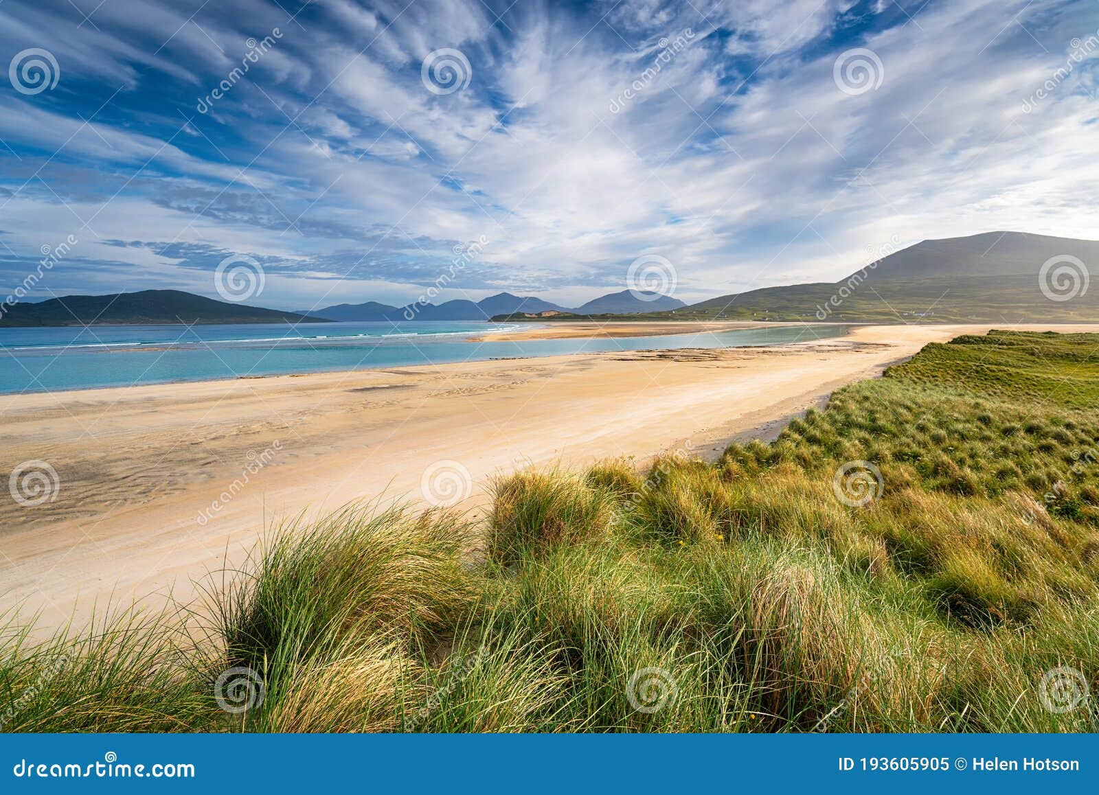 The Long Sandy Beach at Seilebost on the Isle of Harris Stock Image ...