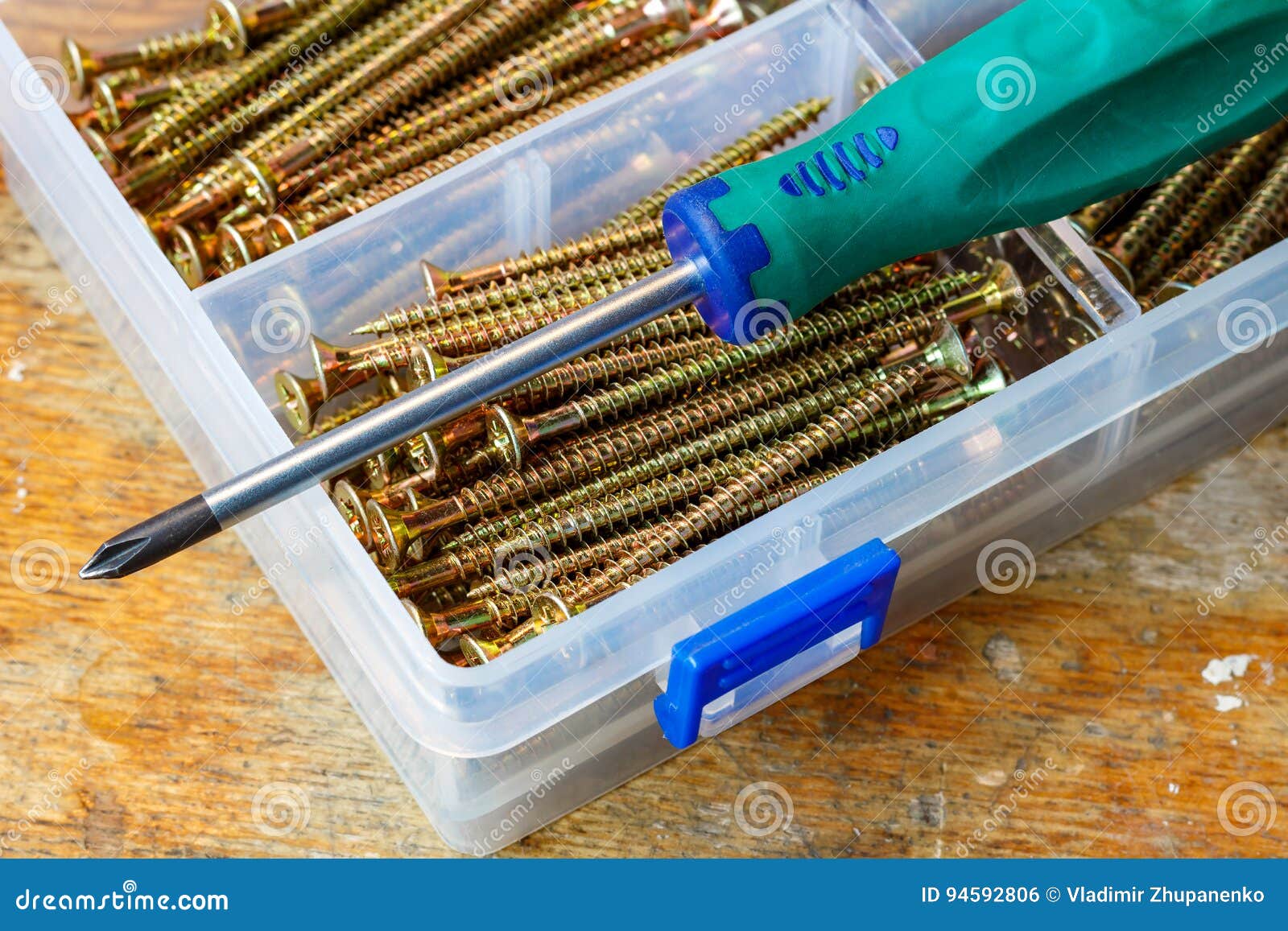 Long Self-tapping Screws in the Storage Box and Screwdriver on the ...