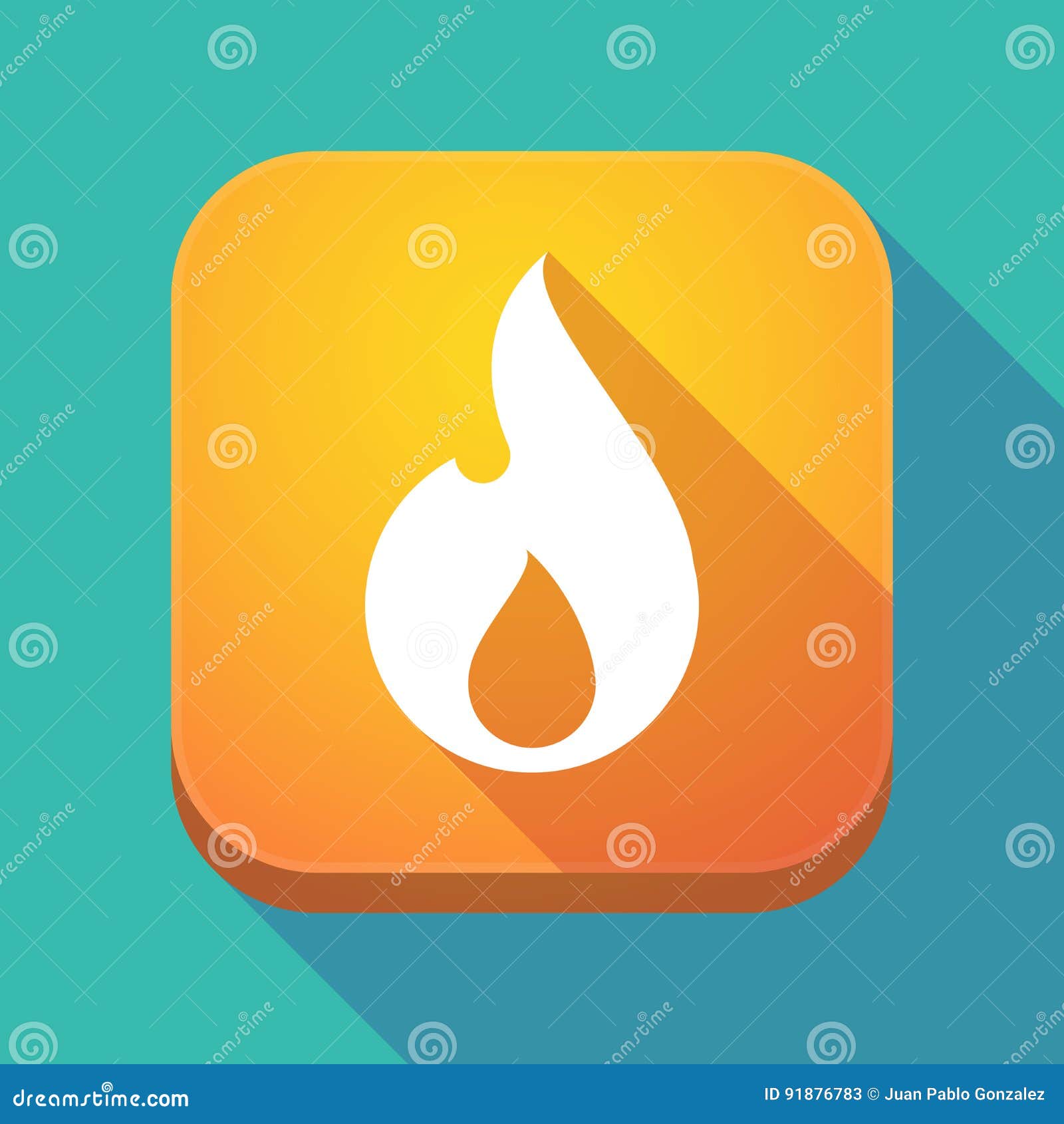 Long Shadow App Icon with a Flame Stock Illustration - Illustration of ...