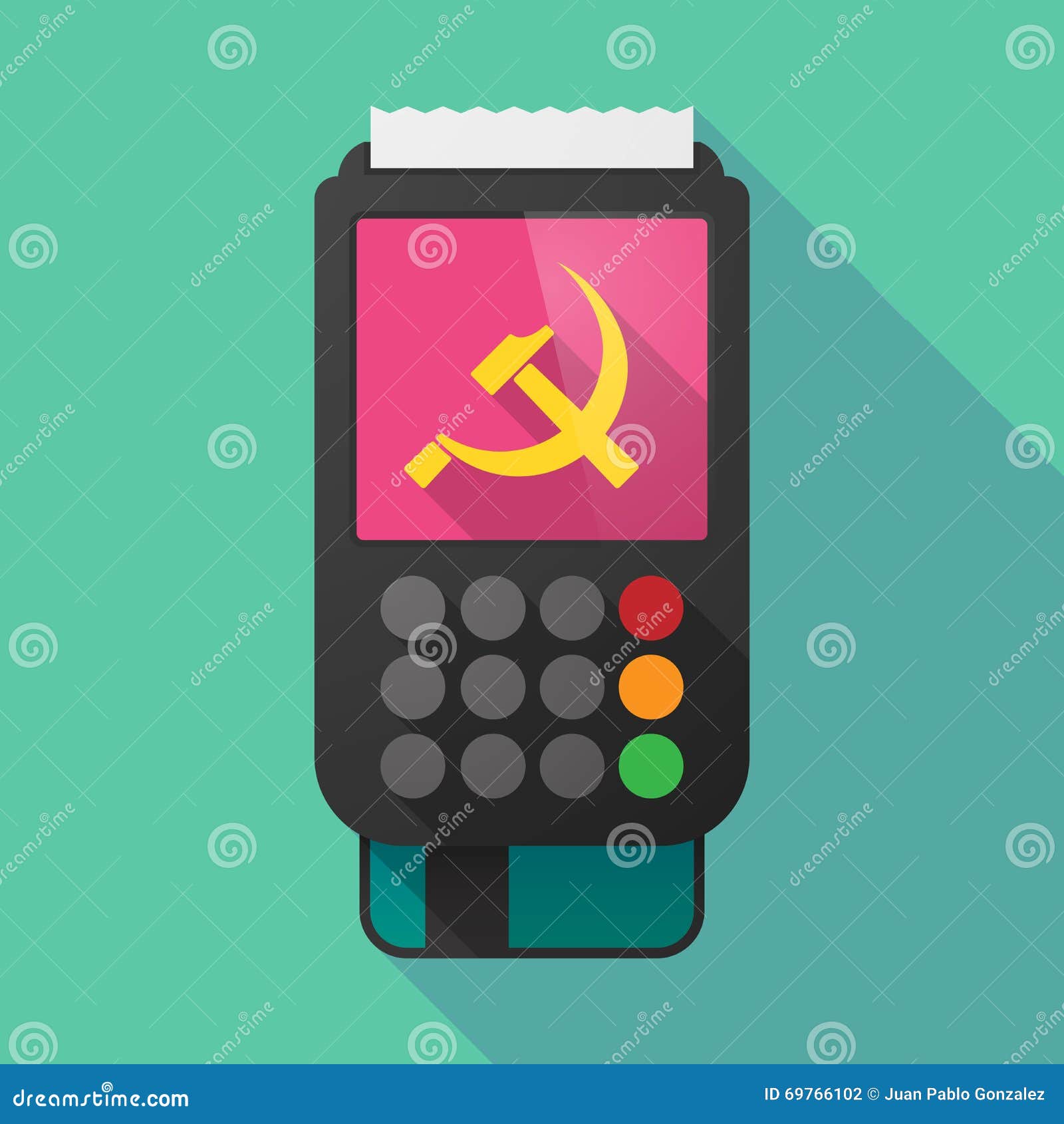 Long Shadow Dataphone with the Communist Symbol Stock Illustration ...