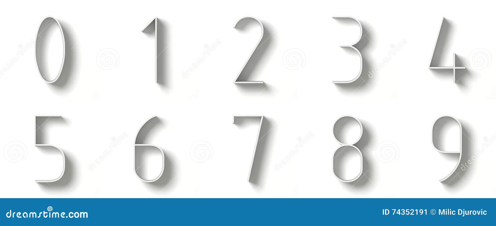 Long Shadow Digits. Numbers 0-9 Stock Illustration - Illustration of ...