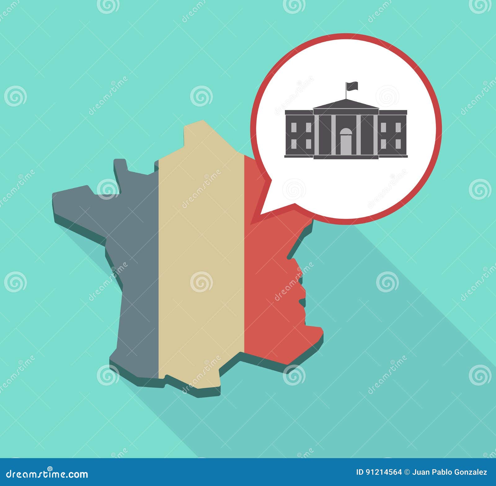 Long Shadow France Map with Stock Illustration - Illustration of ...