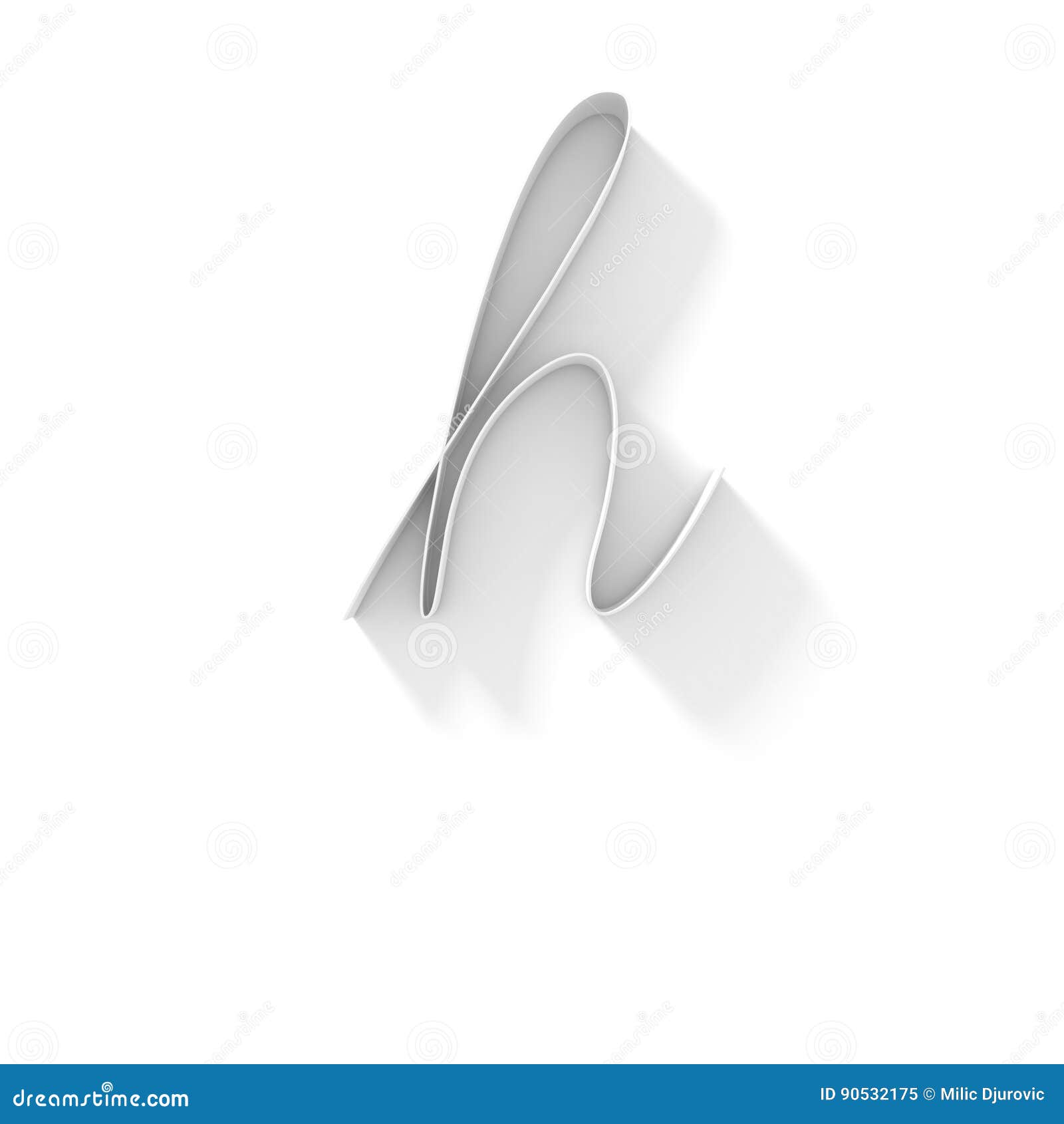 Long Shadow Handwritten Font LETTER H 3D Stock Illustration ...