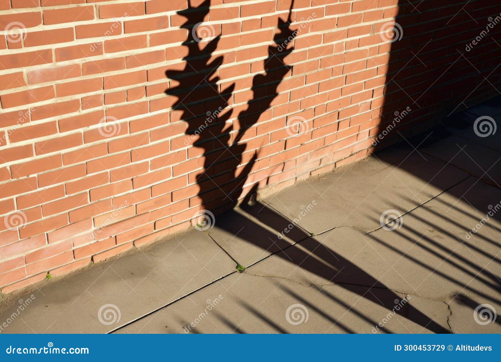 Long Shadow of a Key Falling on a Vertical Arrangement of Bricks Stock ...