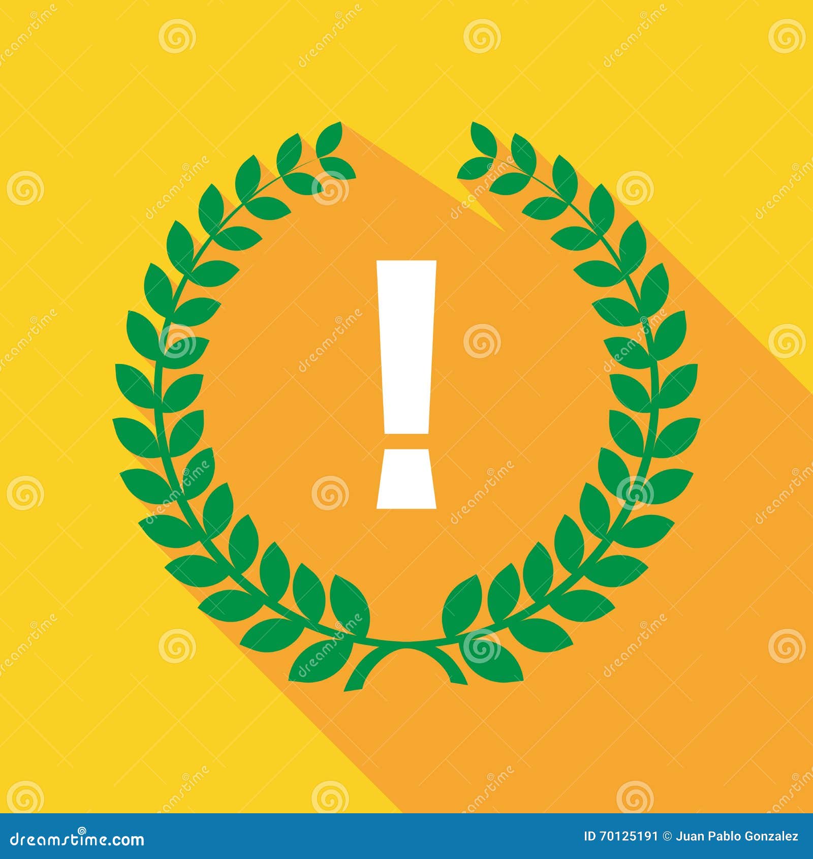 Long Shadow Laurel Wreath Icon with an Admiration Sign Stock ...