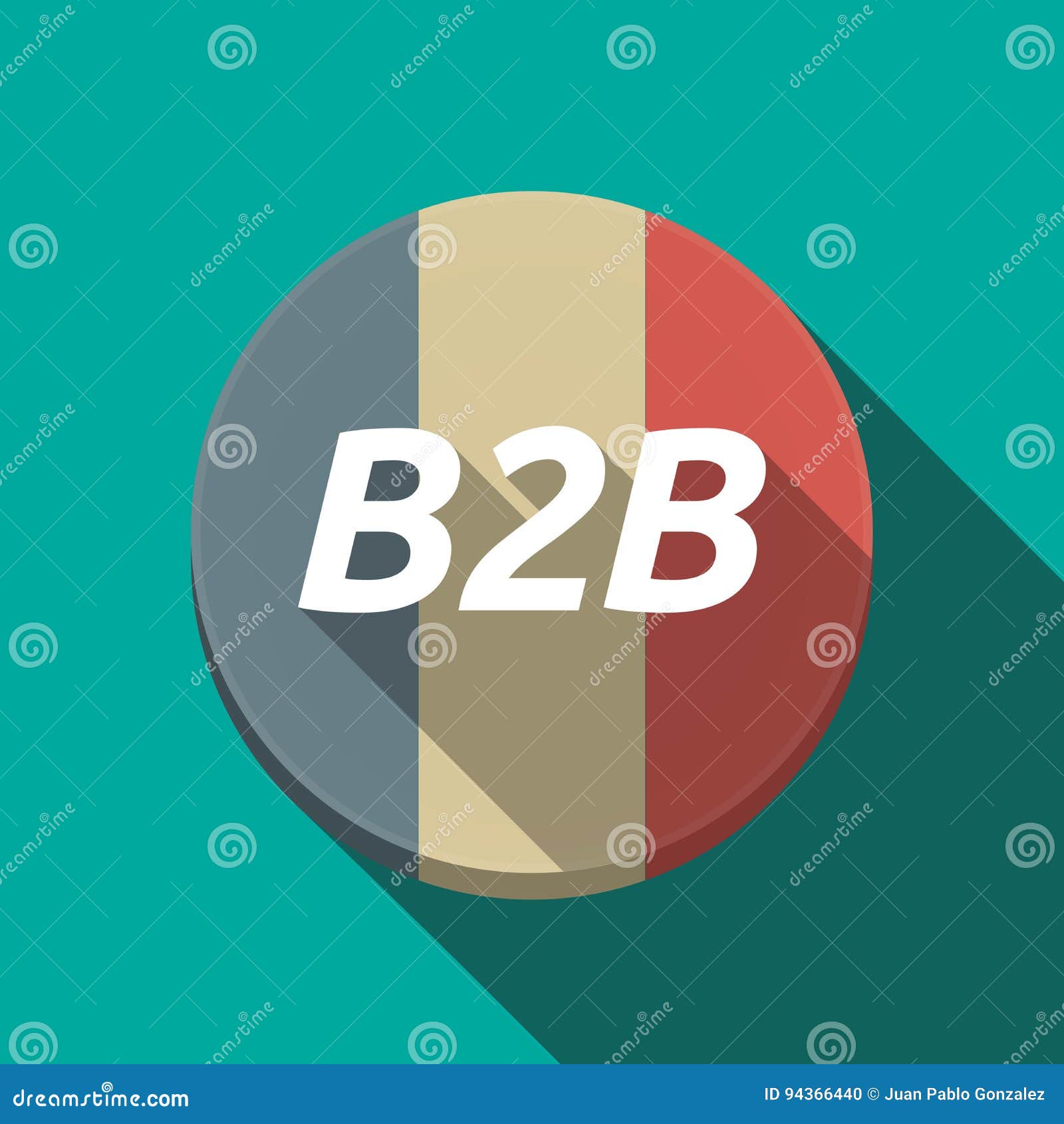 Long Shadow Round Button with the Text B2B Stock Illustration ...
