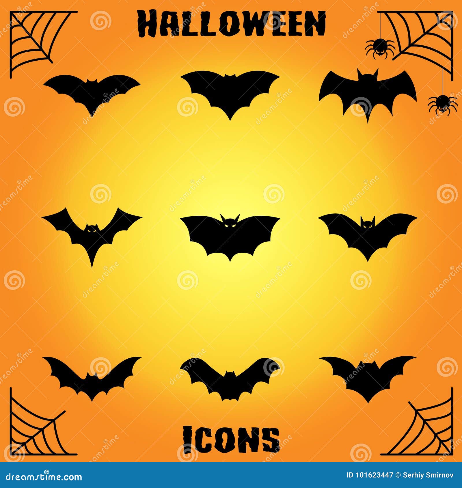 Bat icons stock vector. Illustration of halloween, icons - 101623447