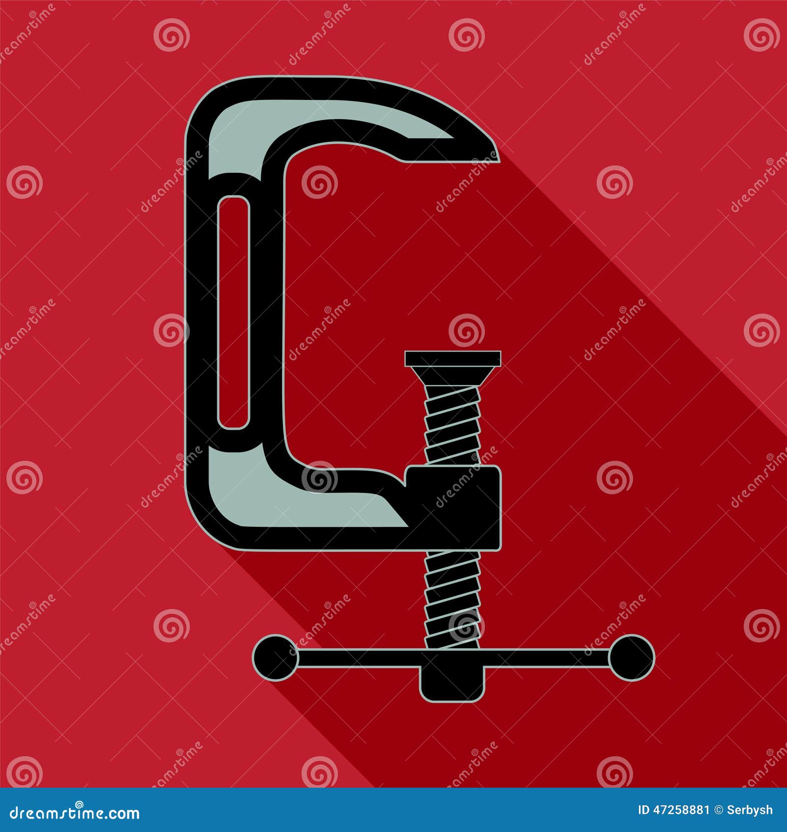 Long Shadow with the Shape of a G Clamp Stock Vector - Illustration of ...