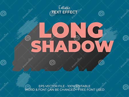 Long Shadow Text Effect. Left Shadow Vintage Editable Text Font Effect ...