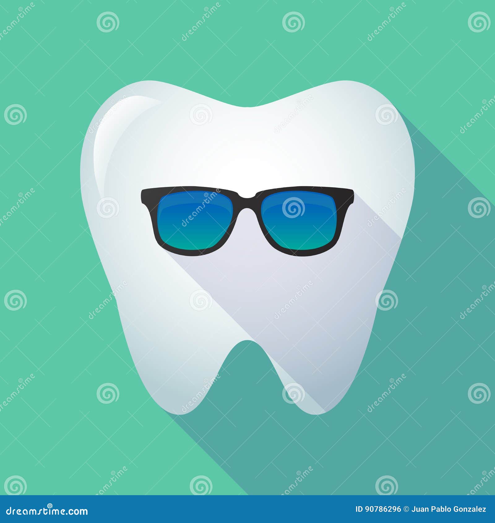 Shadow Tooth Cartoon Vector Illustration | CartoonDealer.com #94127928