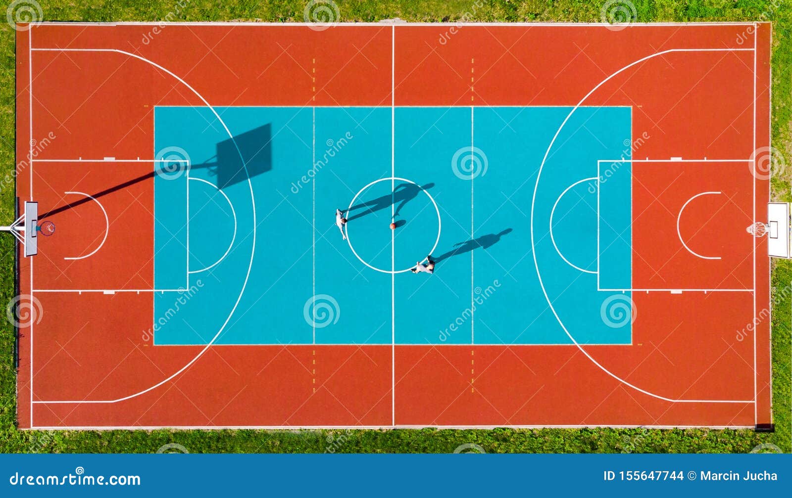 Long Shadows on Basketball Court, Creative Visual Art Stock Photo ...