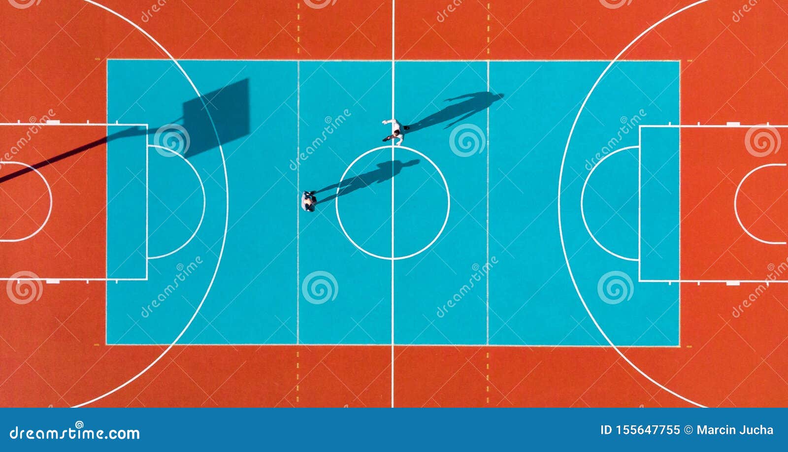 Long Shadows on Basketball Court, Creative Visual Art Stock Image ...