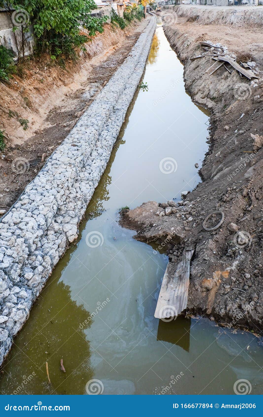 Shallow Canal in a Rustic Town. Stock Photo - Image of beautiful, land ...