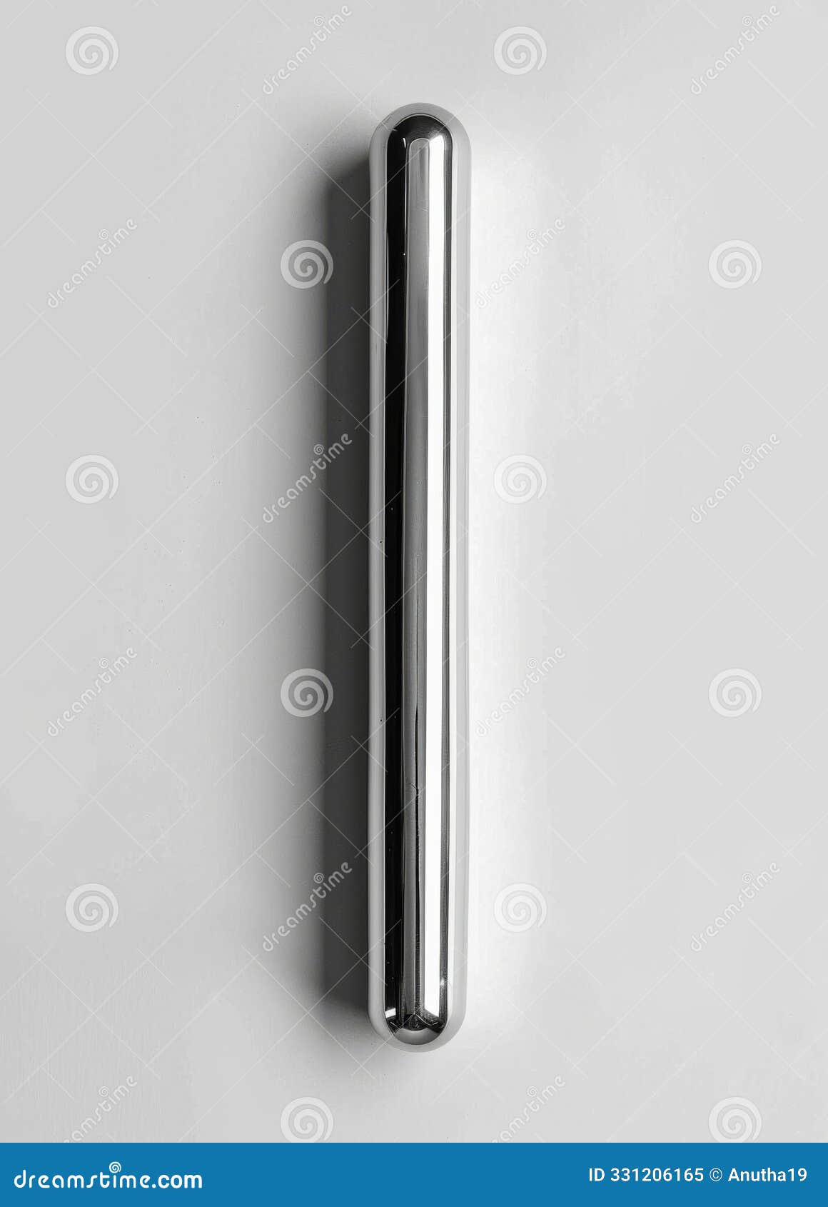 Long Shiny Chrome Cylinder on Matte Background for Industrial Use Stock ...