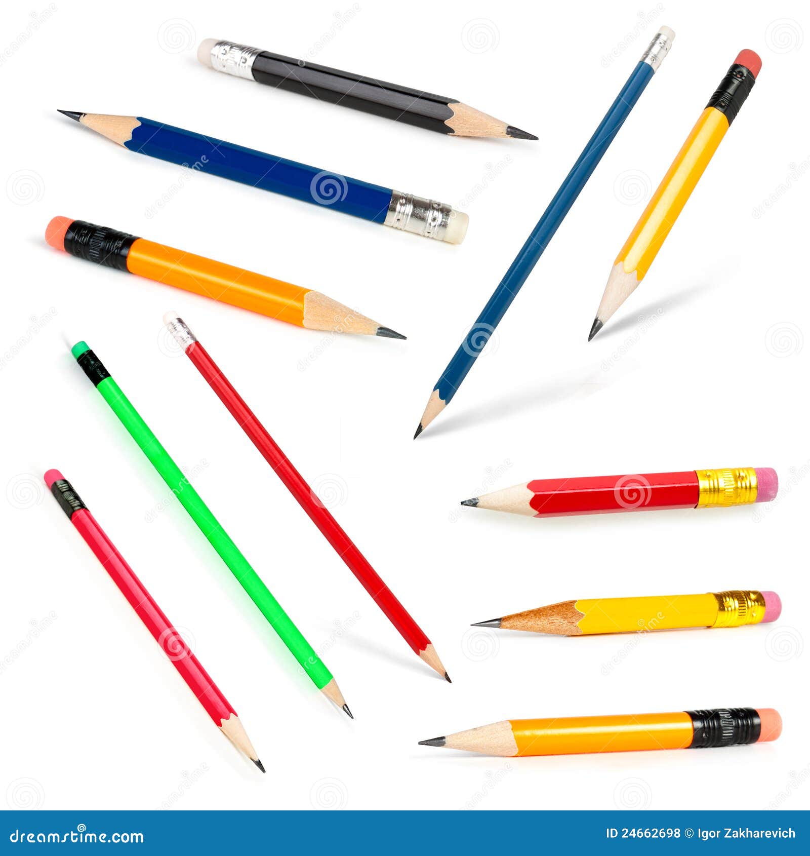 Long and Short Pencils Collection Stock Photo - Image of office, short ...