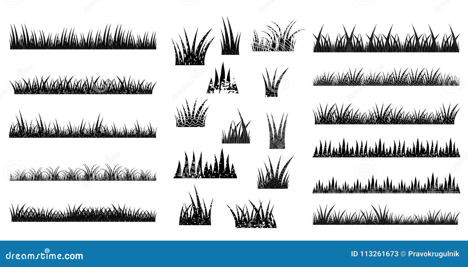 Long and Short Vector Tufts of Grass Stock Vector - Illustration of ...