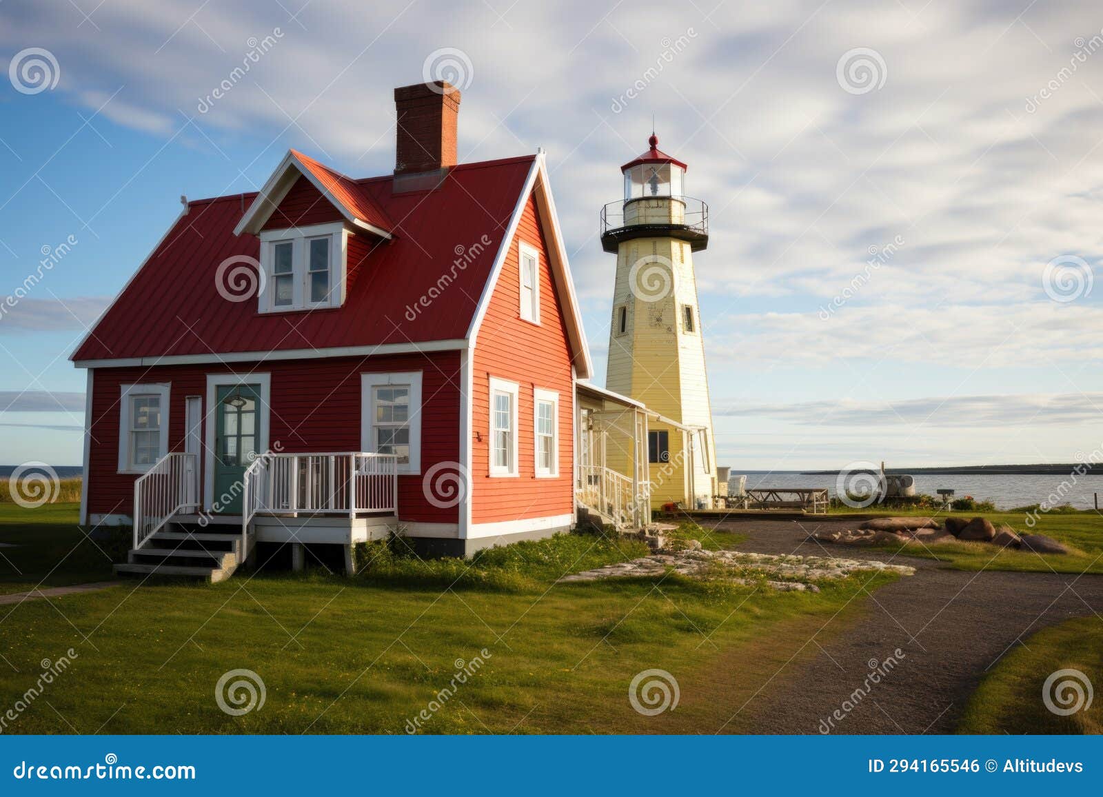 Long Shot of a Lighthouse Converted into a Guest House Stock Photo ...