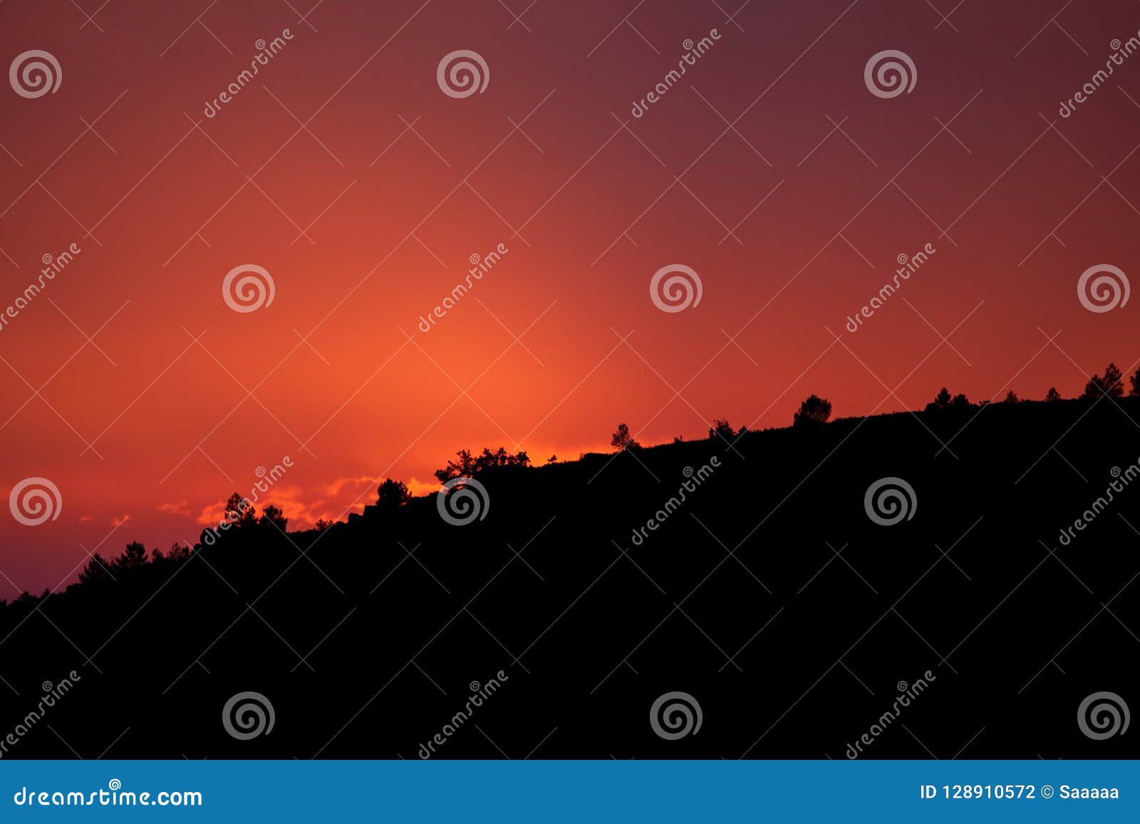 Sunset after the Mountains with High Contrast Profile Stock Photo ...