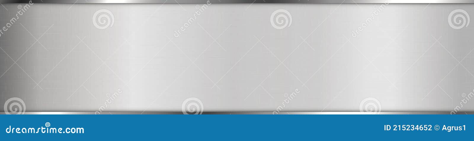 Long Silver Ribbon Banner with Silver Frame on White Background Stock ...