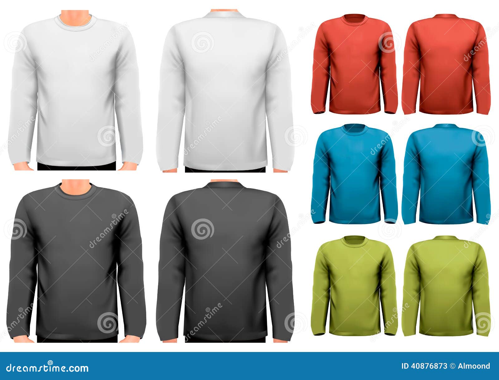 Long Sleeved Shirts with Sample Text Space. Stock Vector - Illustration ...