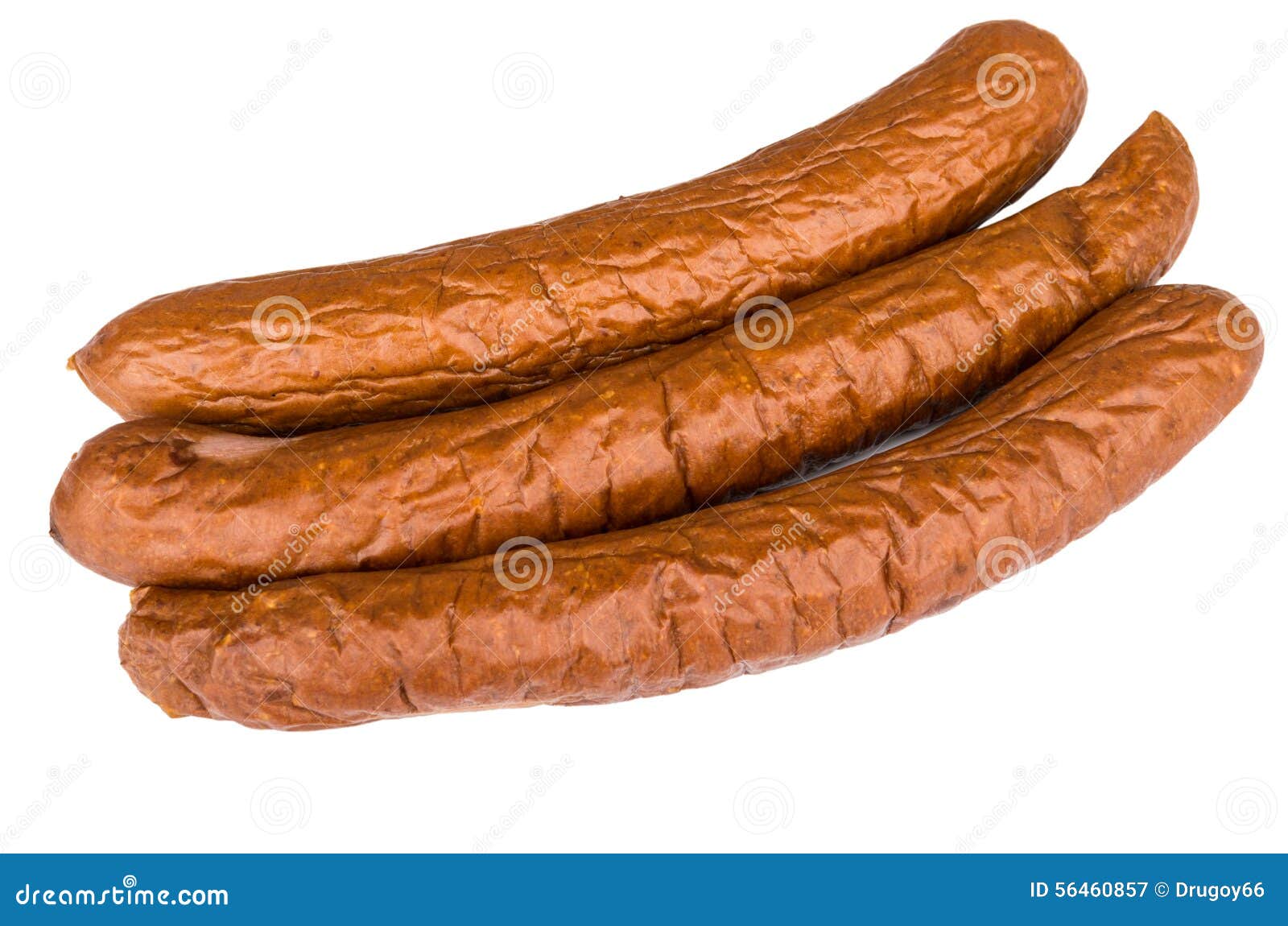 Long Smoked Sausage Isolated on White Stock Image - Image of foods ...