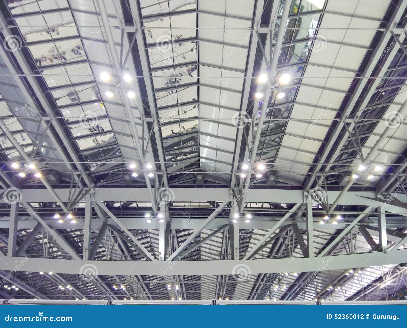 Long- span roof structure stock photo. Image of metal - 52360012