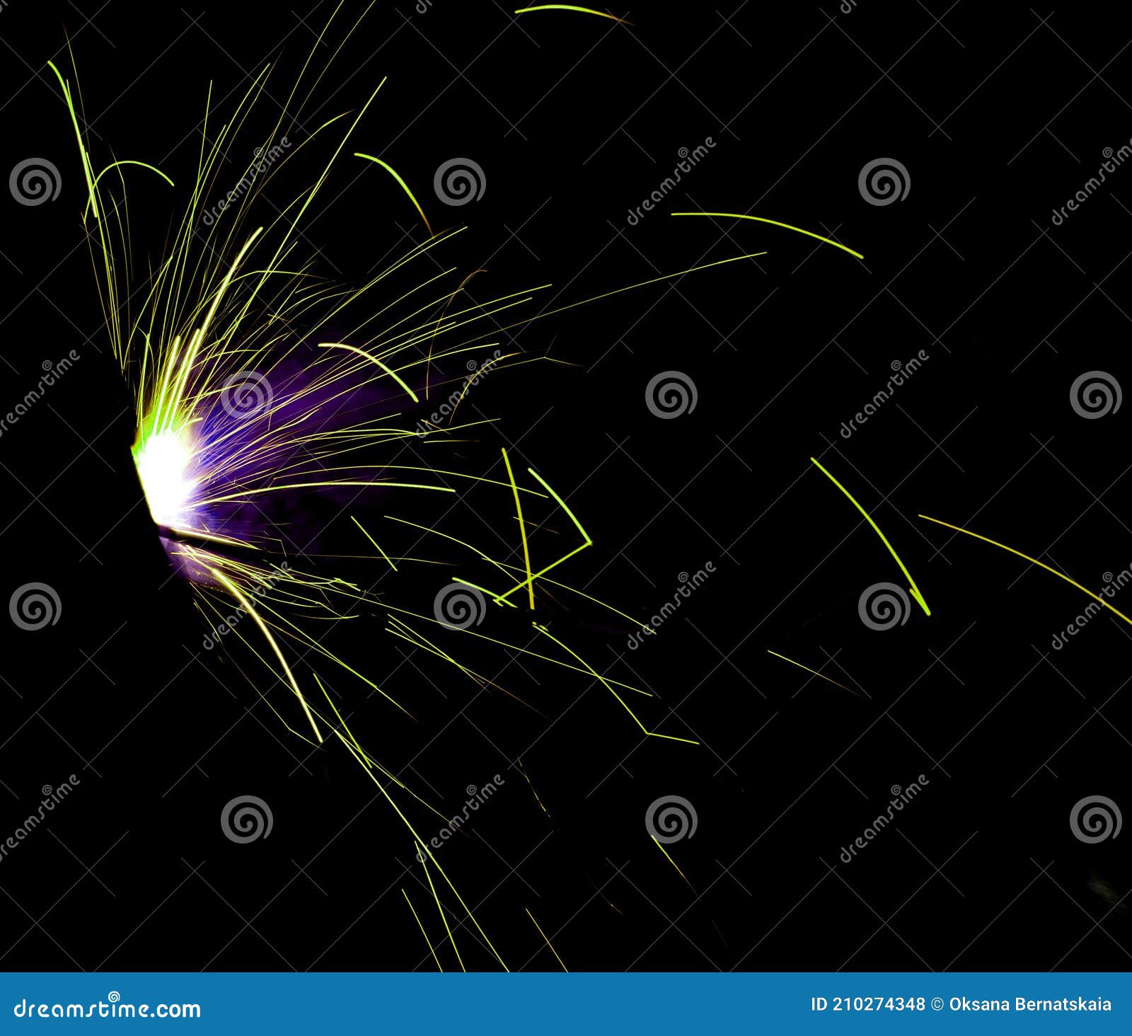 Long Sparks of Fire on a Black Background Stock Photo - Image of flash ...
