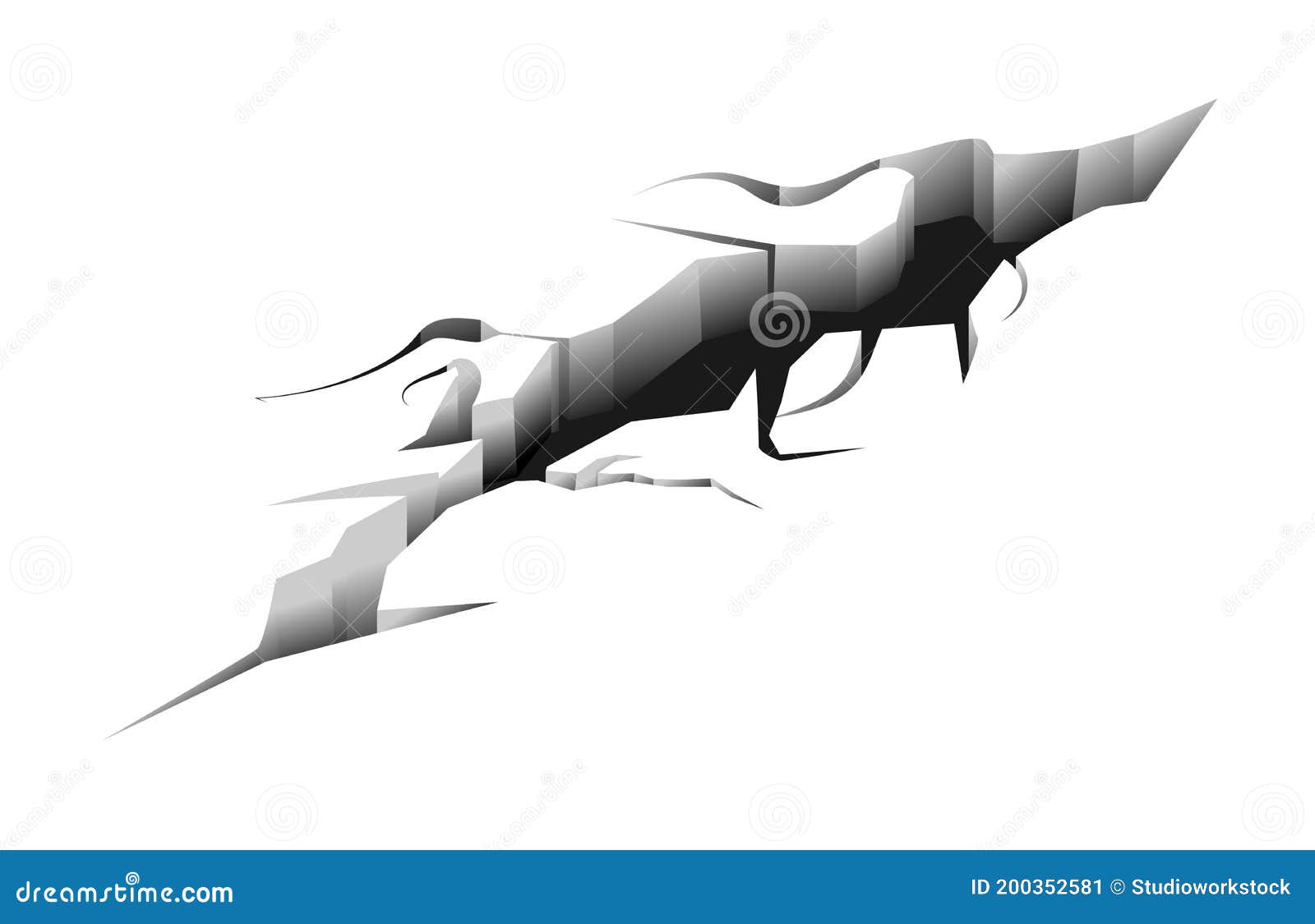 Crevice Cartoon Vector | CartoonDealer.com #3547565