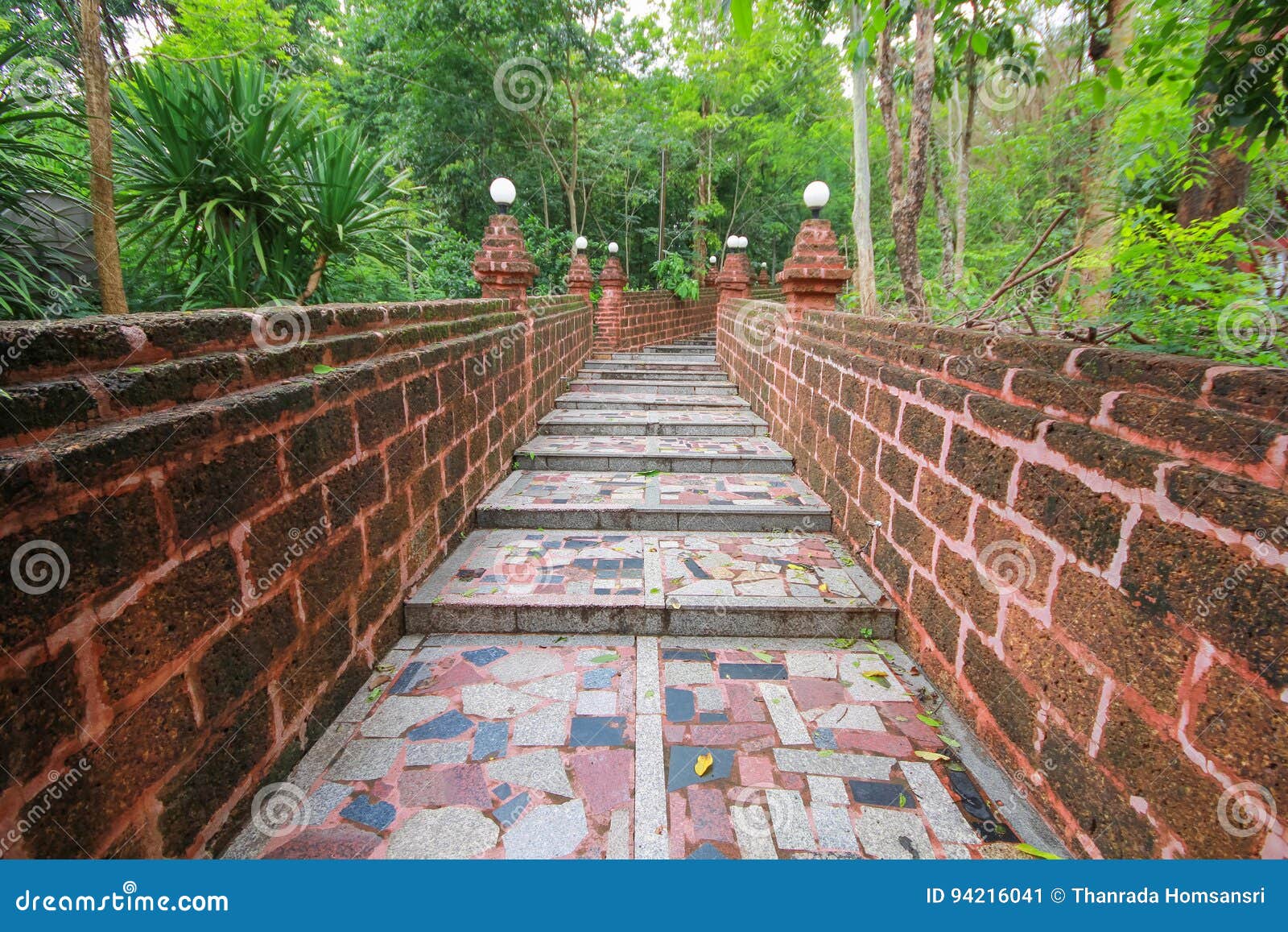 Long Stair in Temple, Thailand Stock Image - Image of statue, style ...