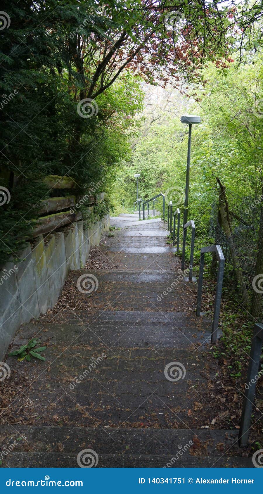 Long Stairs Going Down Hill Stock Image - Image of environment, nature ...