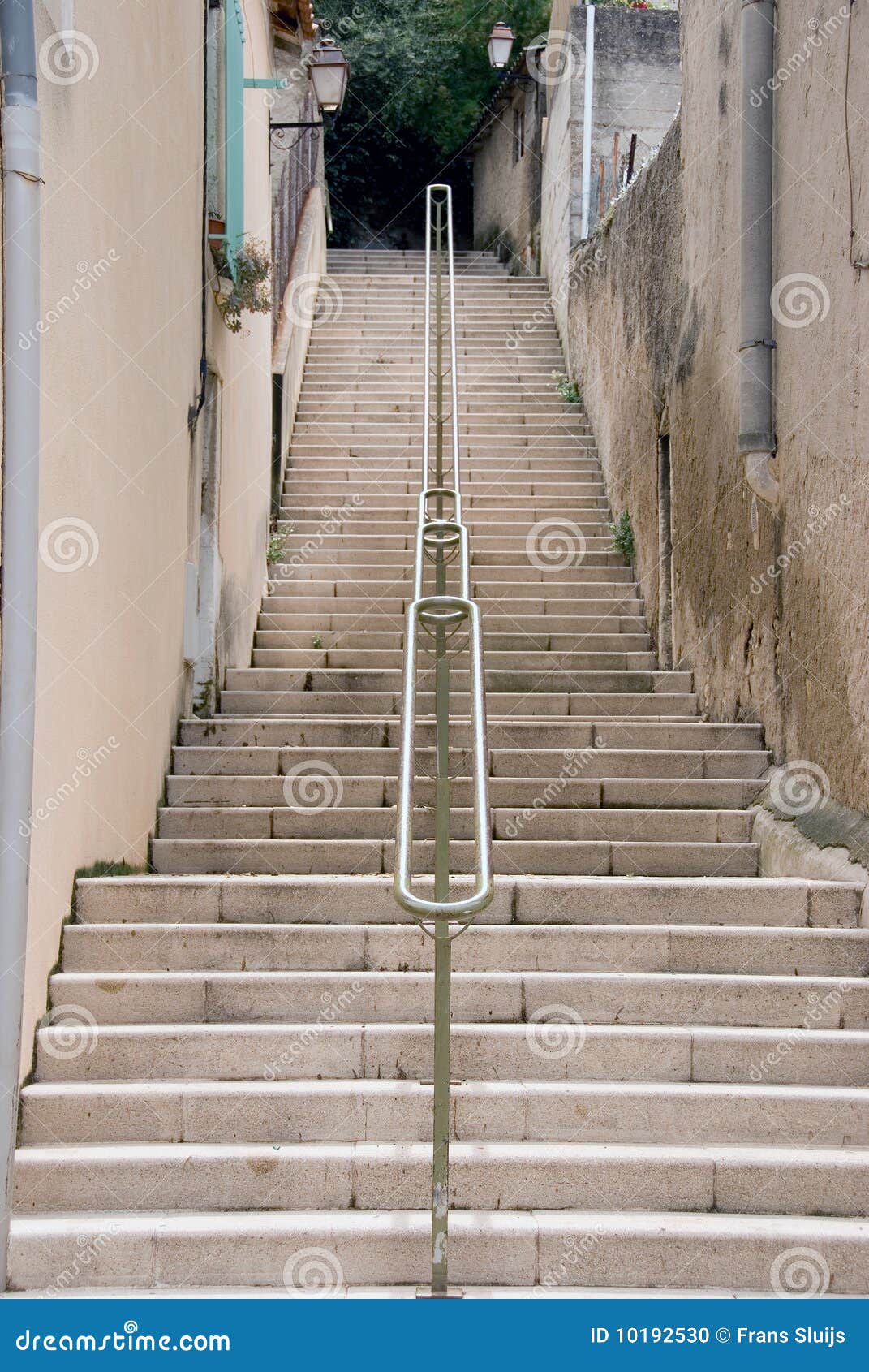 Long Stairway with Handrail Stock Photo - Image of risers, rising: 10192530