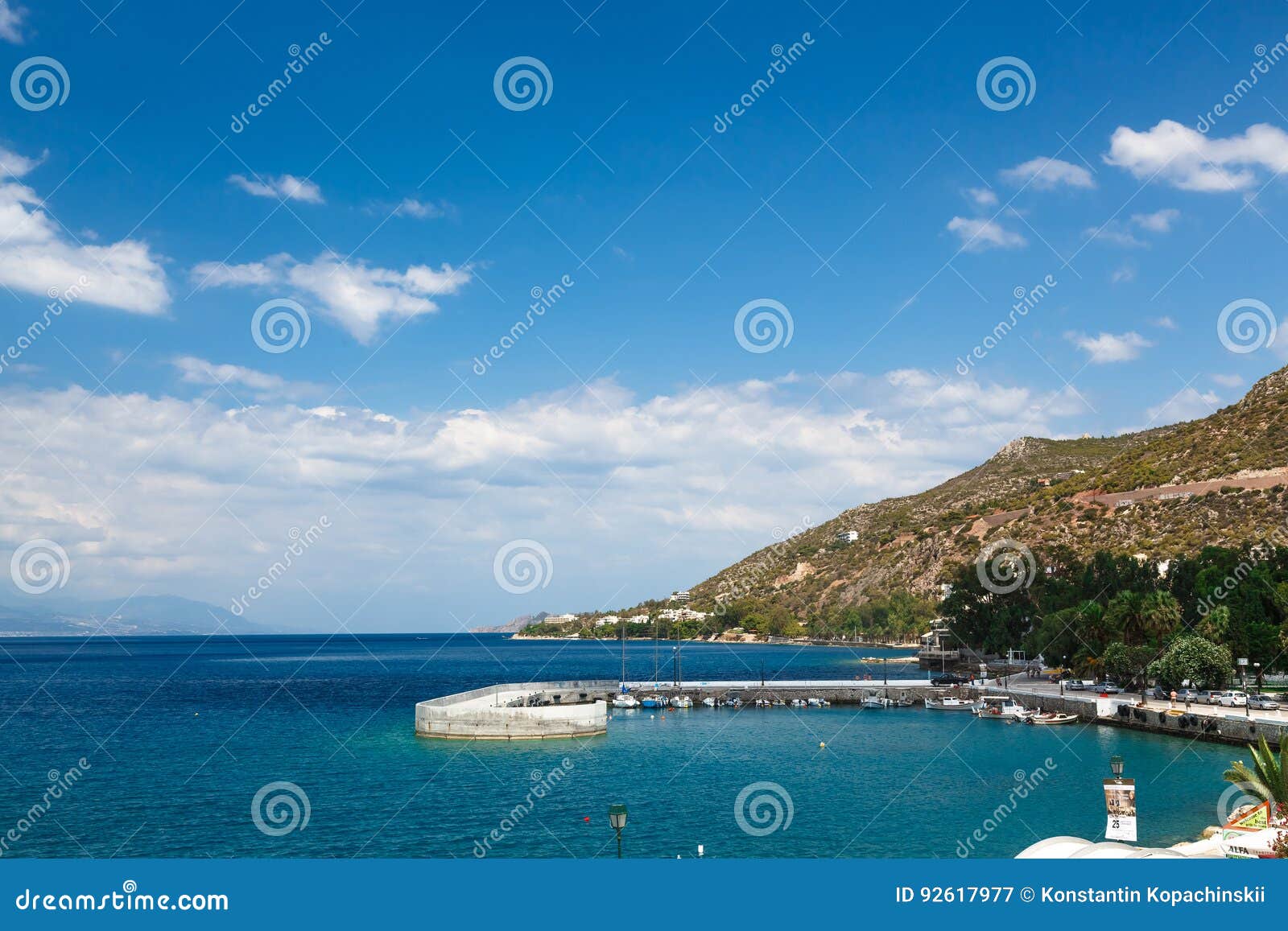 Long Stone Pier into the Sea, Loutraki, Greece Stock Image - Image of ...