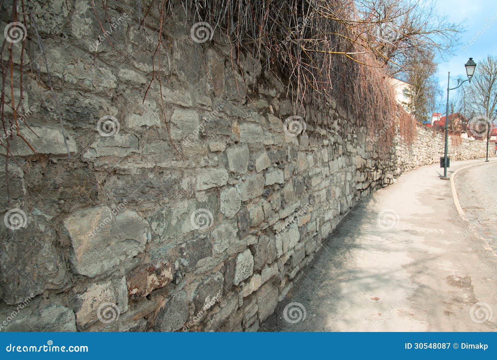Long stone wall stock image. Image of inside, fence, architecture ...