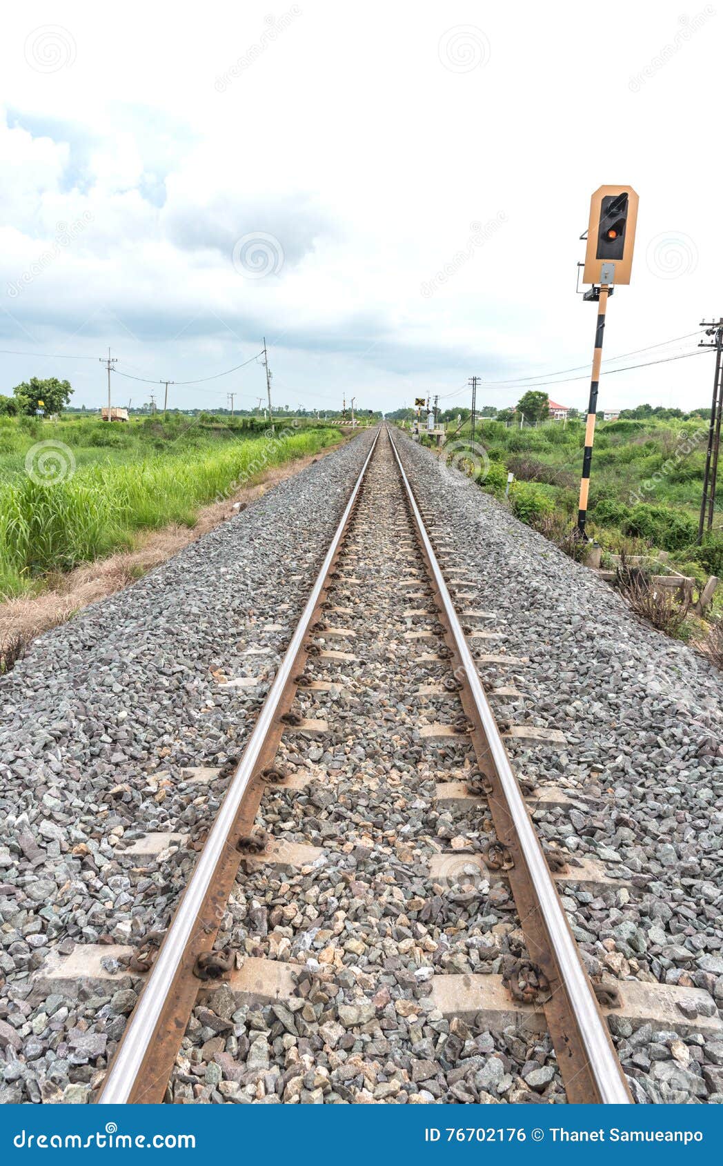 Long Straight Railroad on Concrete Sleepers Stock Photo - Image of ...