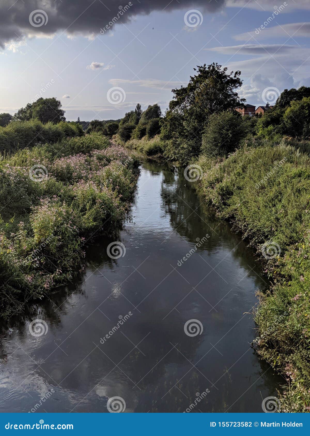 Straight river stock photo. Image of river, waters, towpath - 155723582